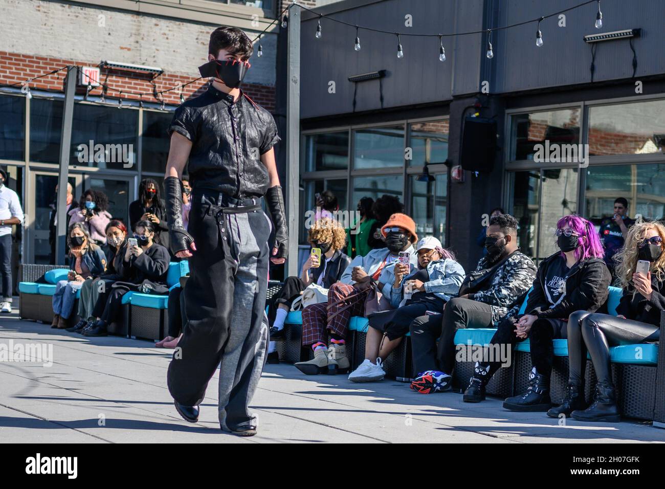 Designer Zam Barrett's show at Brooklyn Fashion Week April 2021 Stock ...