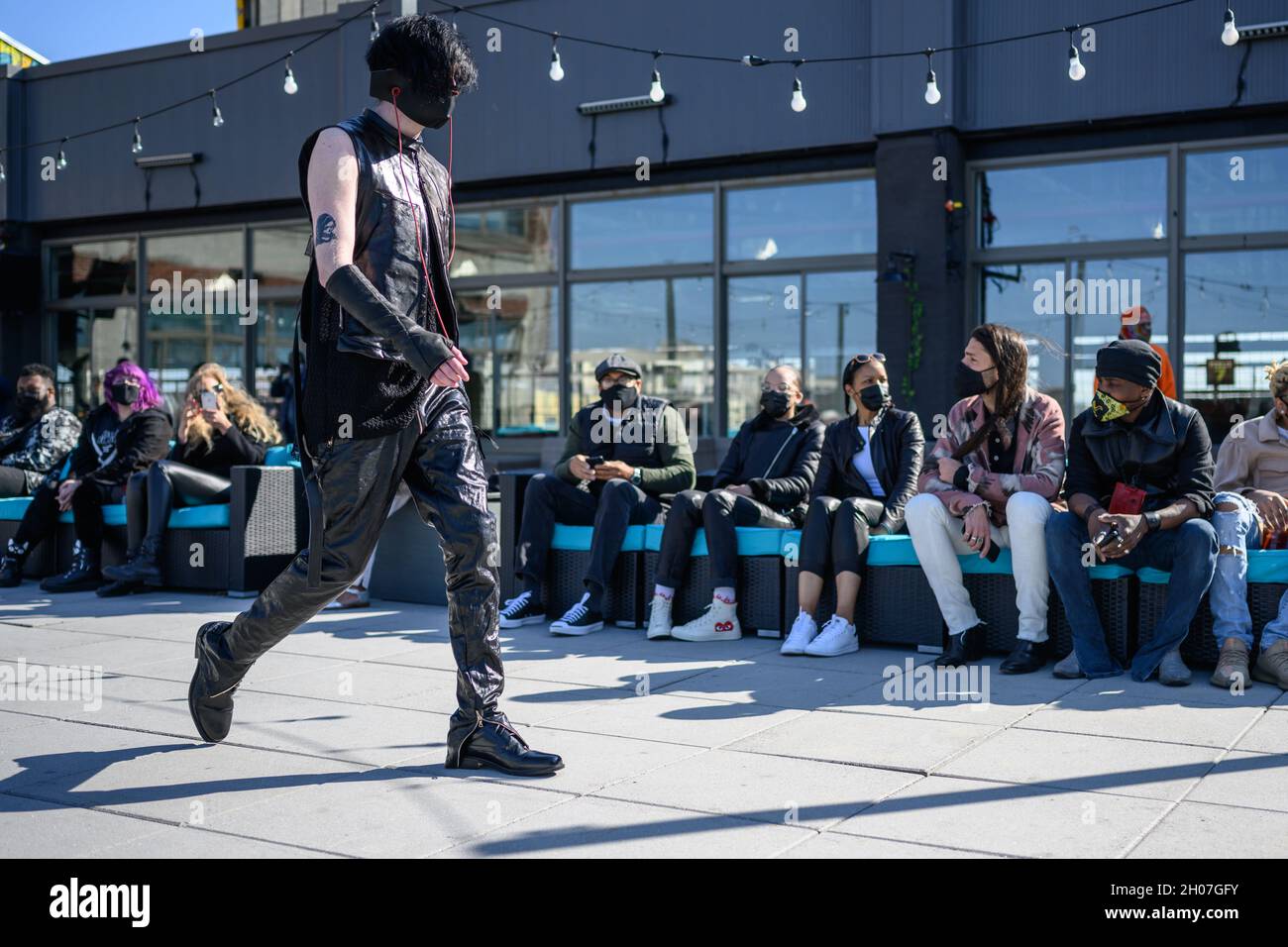 Designer Zam Barrett's show at Brooklyn Fashion Week April 2021 Stock ...