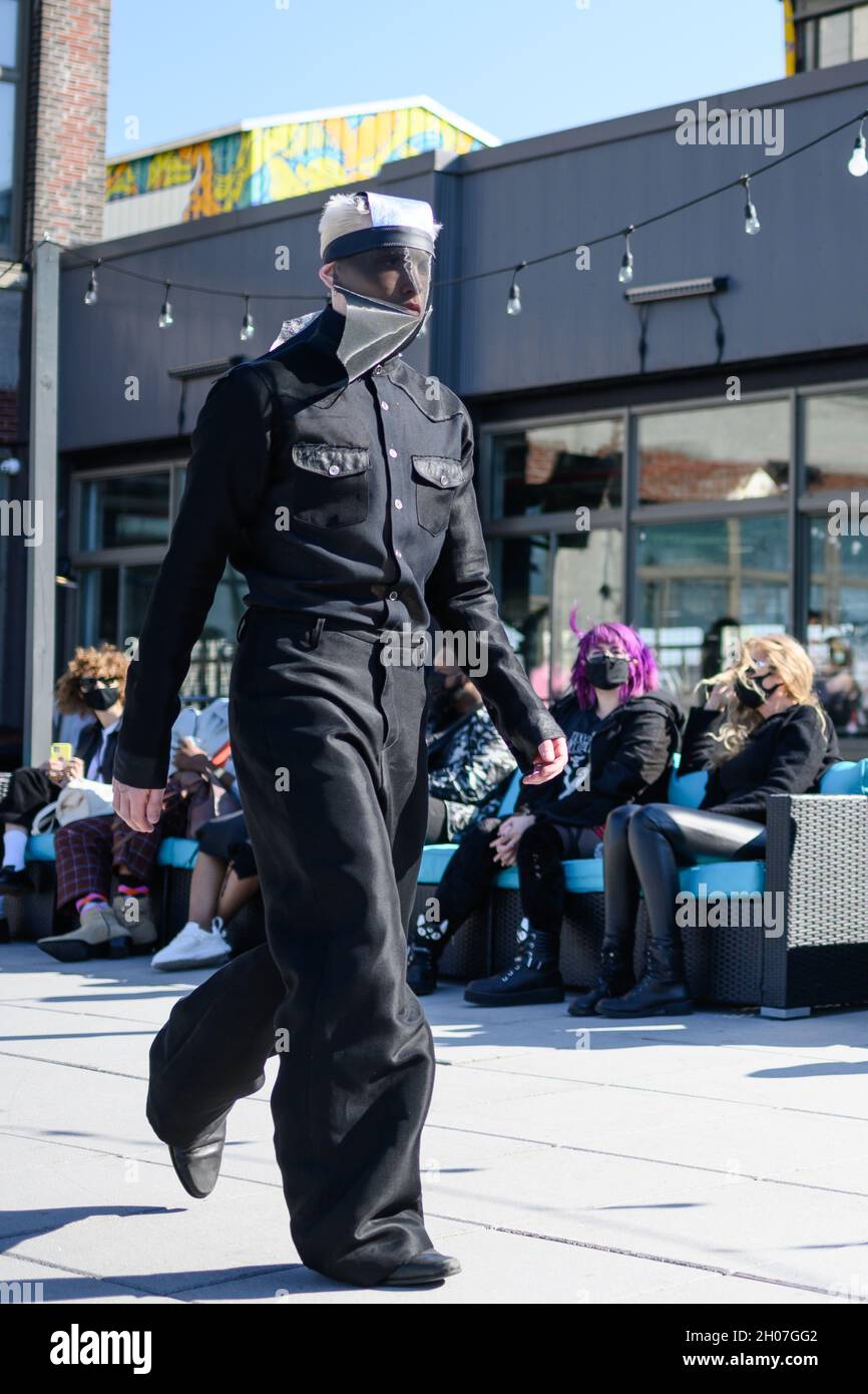 Designer Zam Barrett's show at Brooklyn Fashion Week April 2021 Stock ...