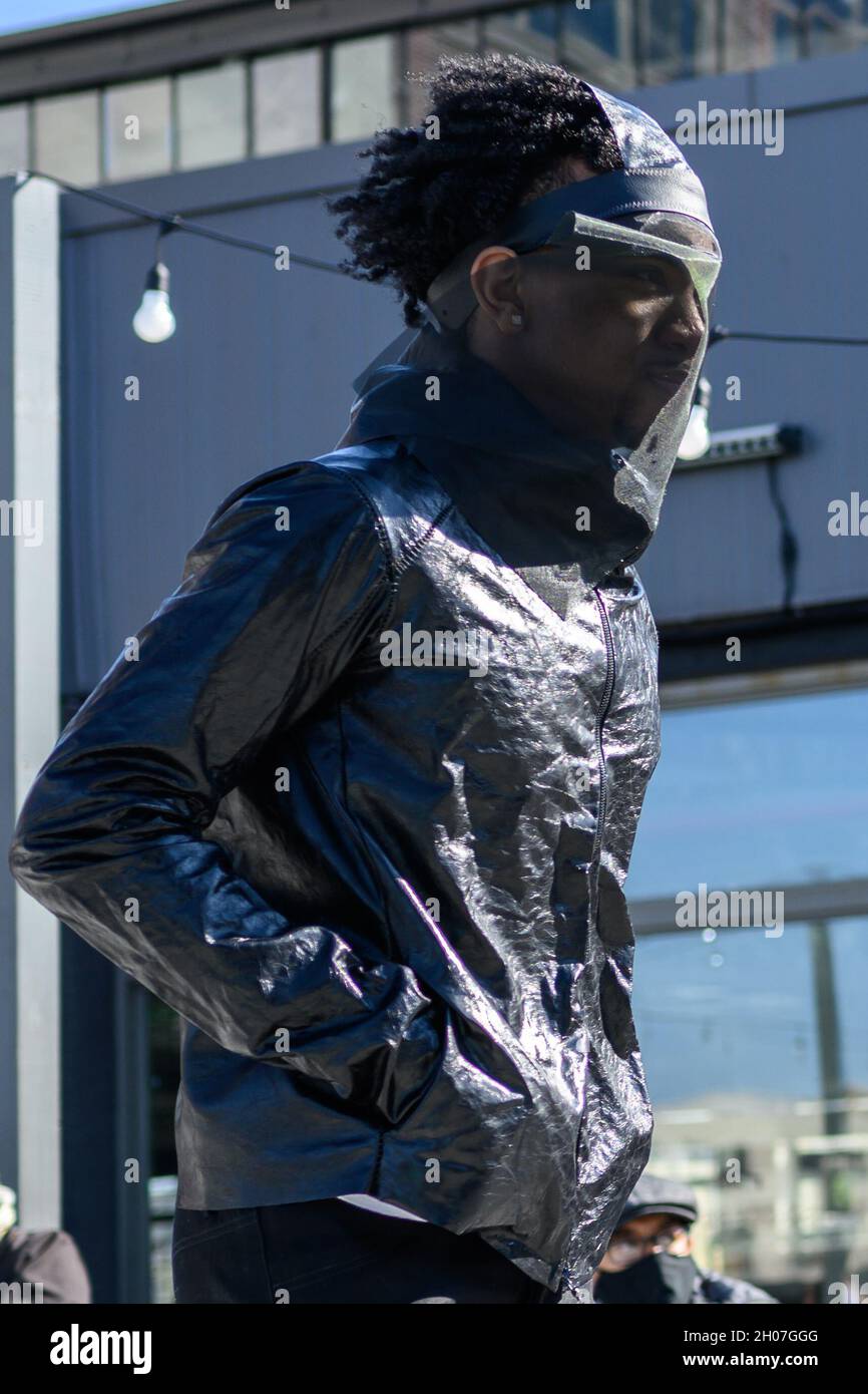 Designer Zam Barrett's show at Brooklyn Fashion Week April 2021 Stock ...