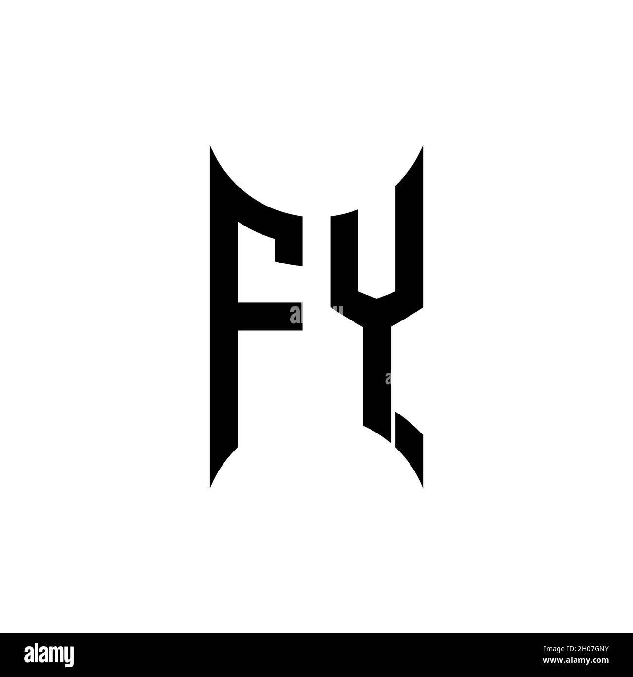 FY Monogram geometric shape style template. Monogram initial design ...