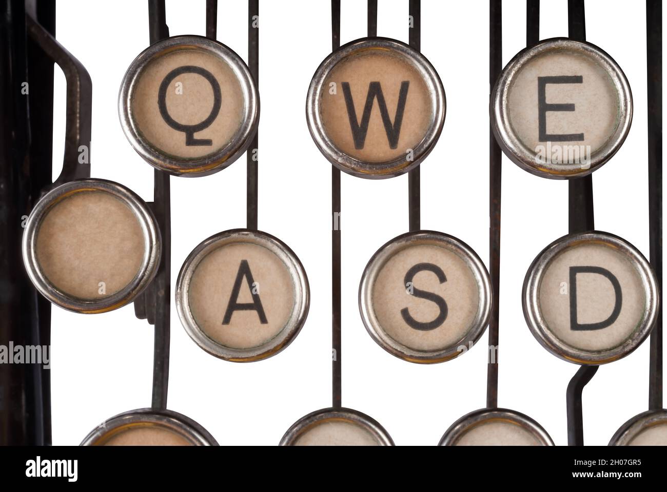 Keyboard and typewriter keys, detail. Evolution of technology in ...