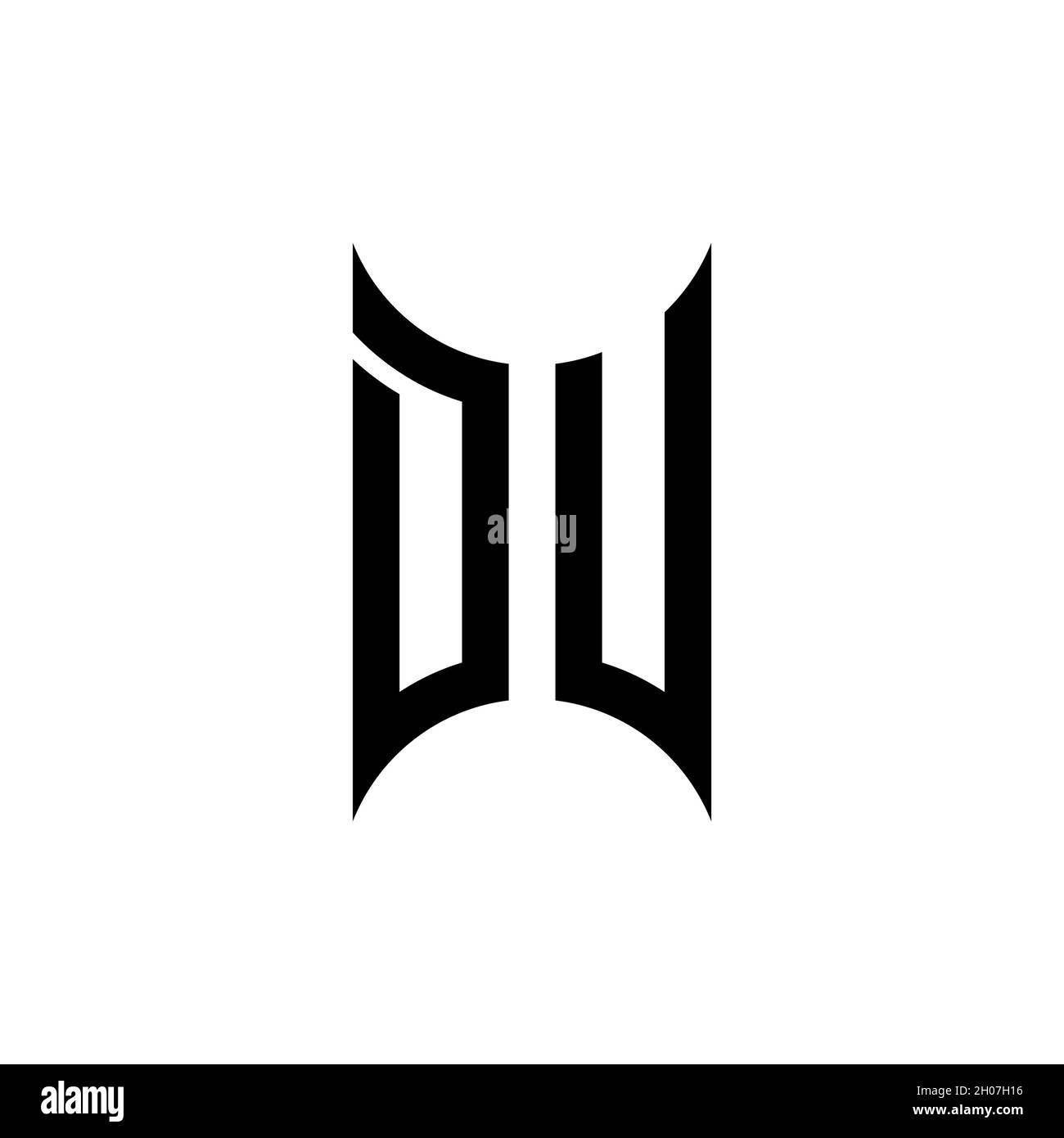 DU Monogram geometric shape style template. Monogram initial design ...
