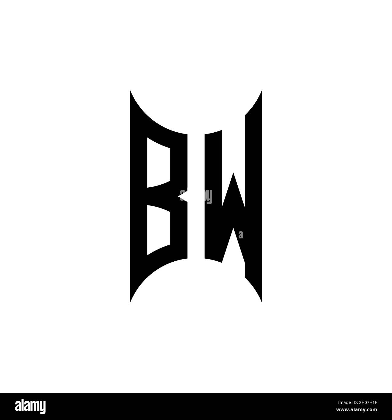BW Monogram geometric shape style template. Monogram initial design ...