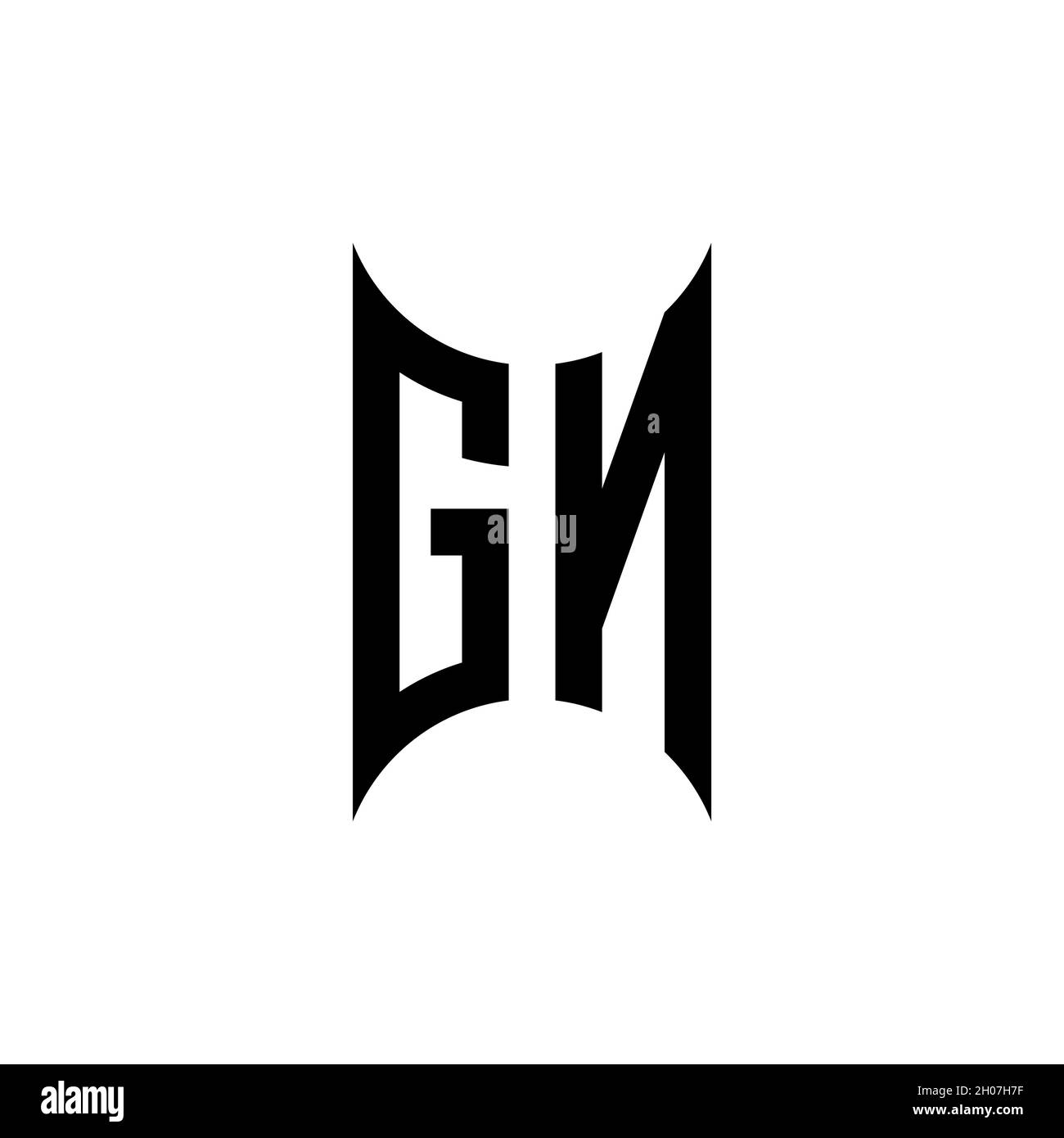 GM Monogram geometric shape style template. Monogram initial design ...