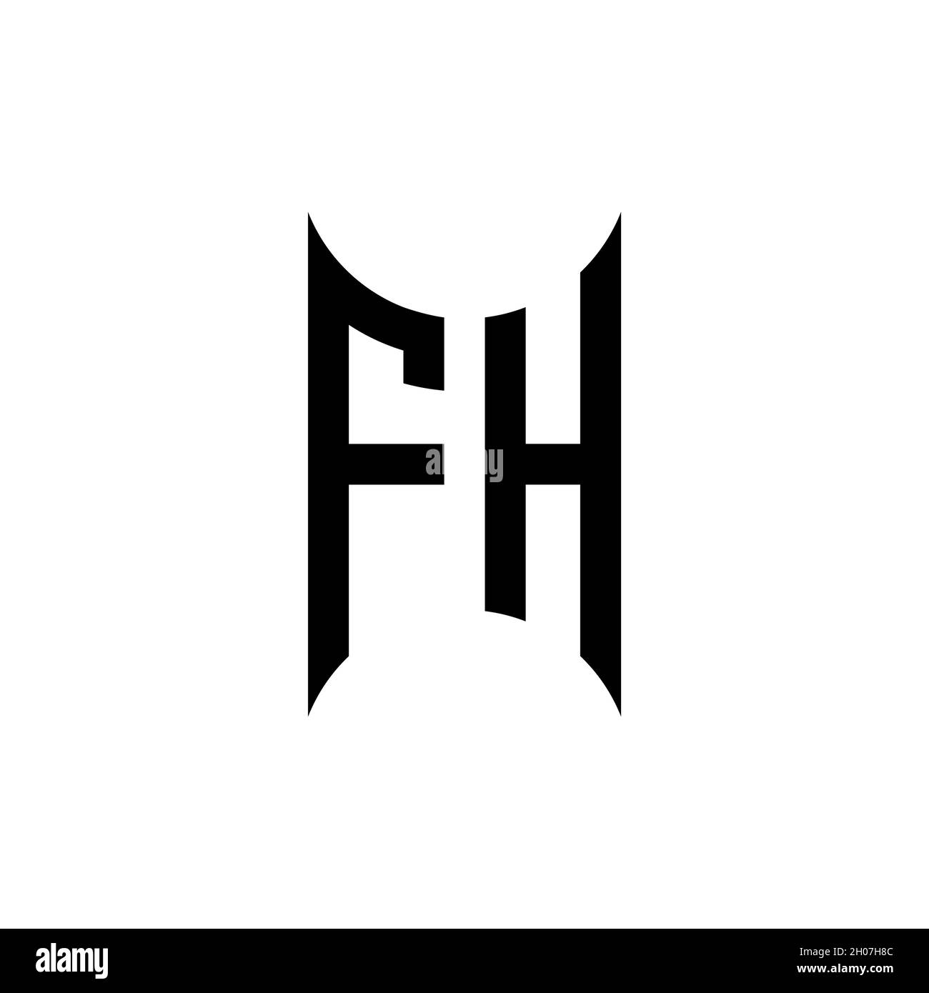 FH Monogram geometric shape style template. Monogram initial design ...