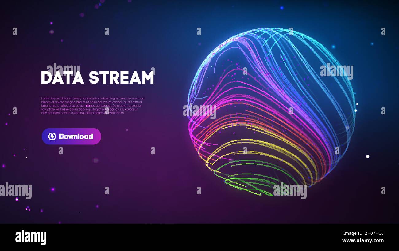 Abstract purple data stream. Abstract digital background cloud ...