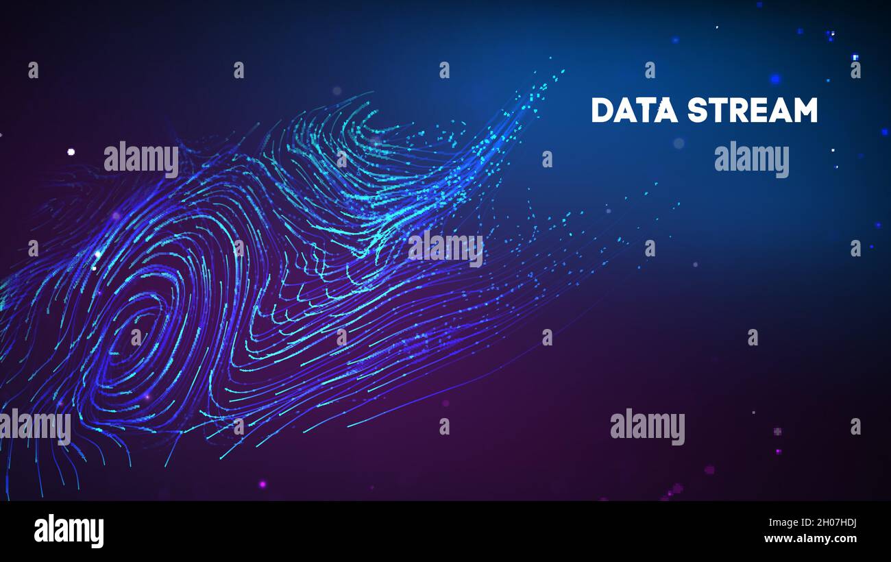 Abstract purple data stream. Abstract digital background cloud ...