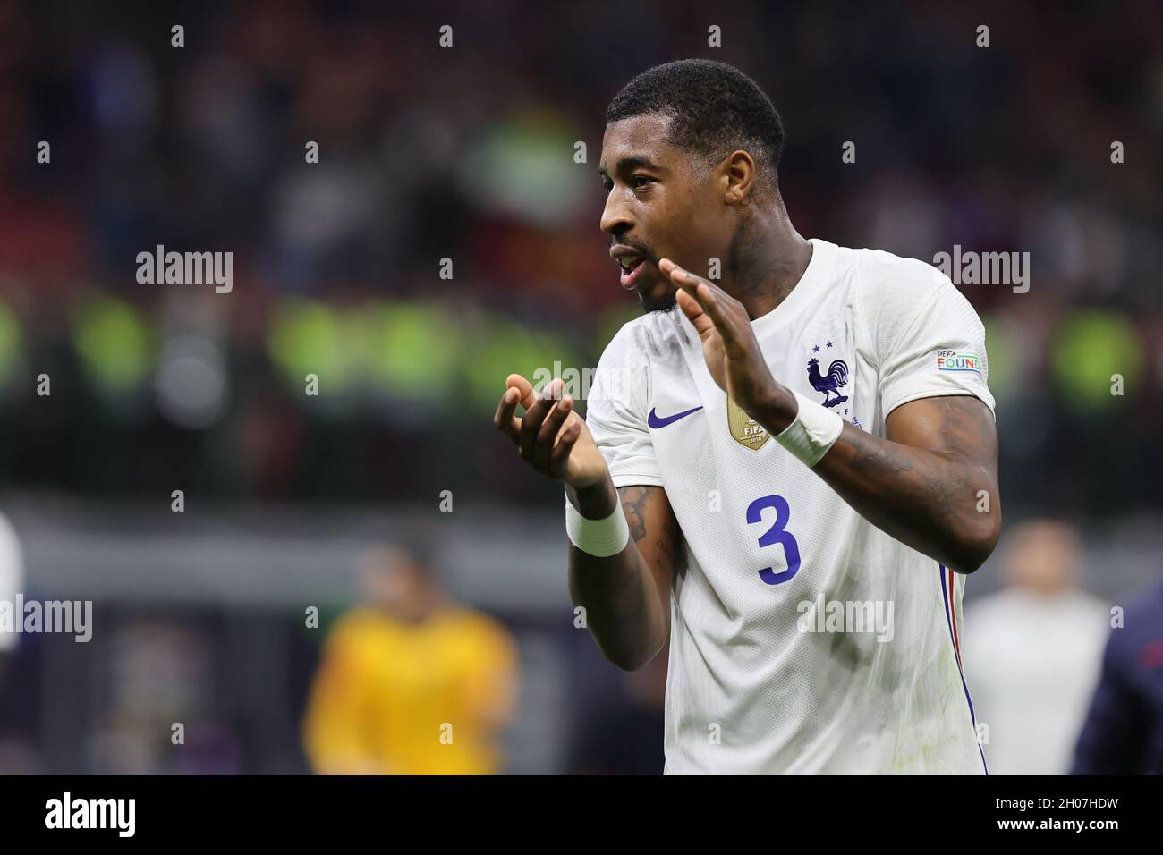 Presnel Kimpembe of France celebrates the victory at the end of the ...