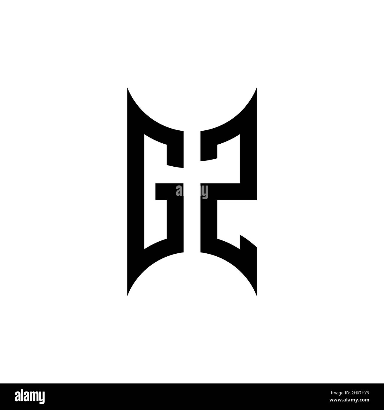 GZ Monogram geometric shape style template. Monogram initial design ...