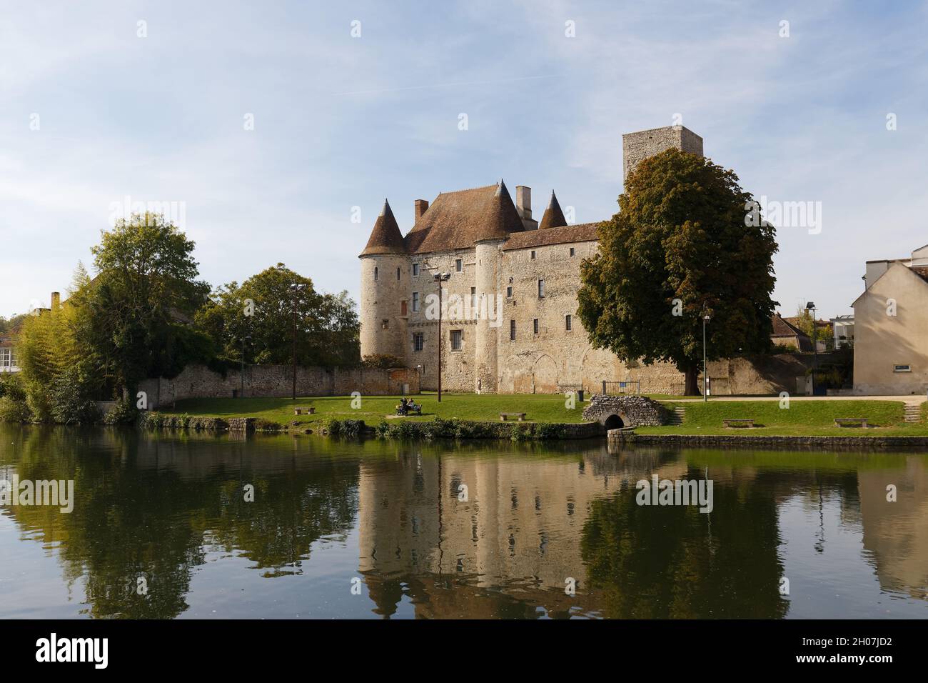 View of the Nemours medieval castle in France Stock Photo - Alamy
