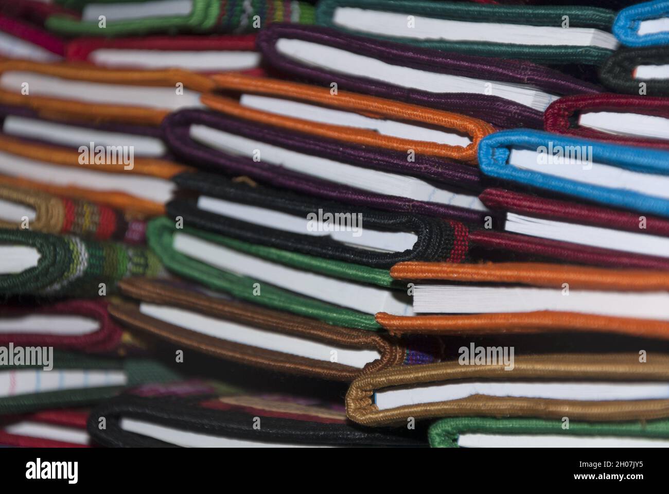Group of notebooks with cover of typical designs made by hand in ...