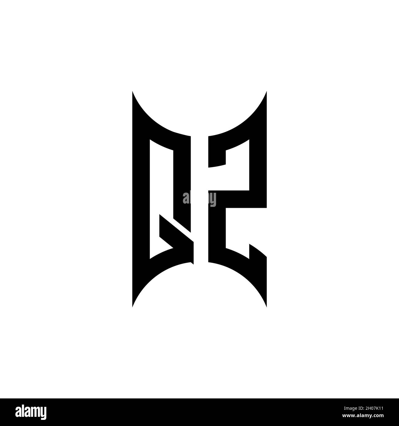 PZ Monogram geometric shape style template. Monogram initial design vector on isolated ...