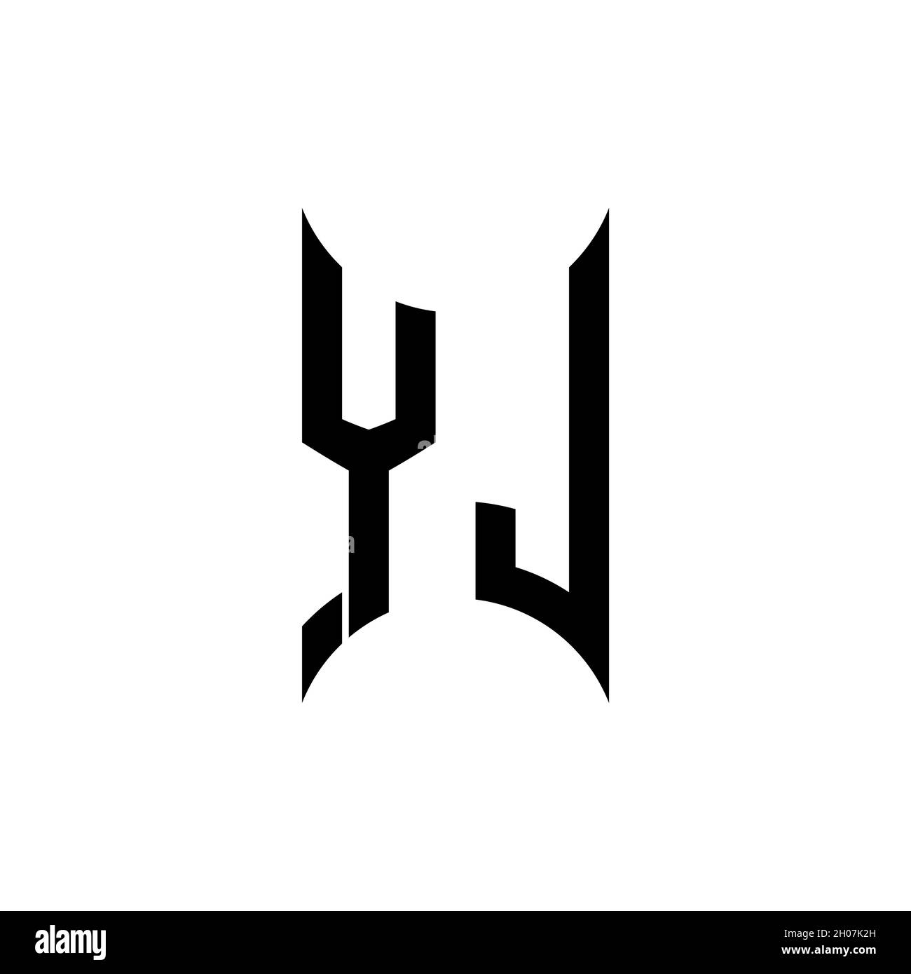YJ Monogram geometric shape style template. Monogram initial design ...