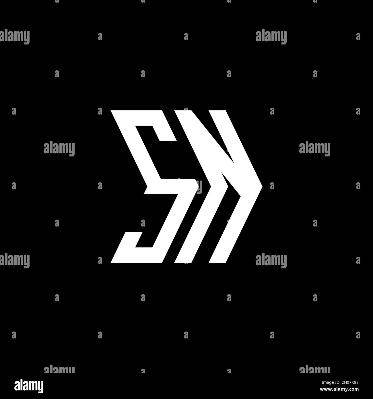 SN Monogram geometric shape style template. Monogram initial design ...