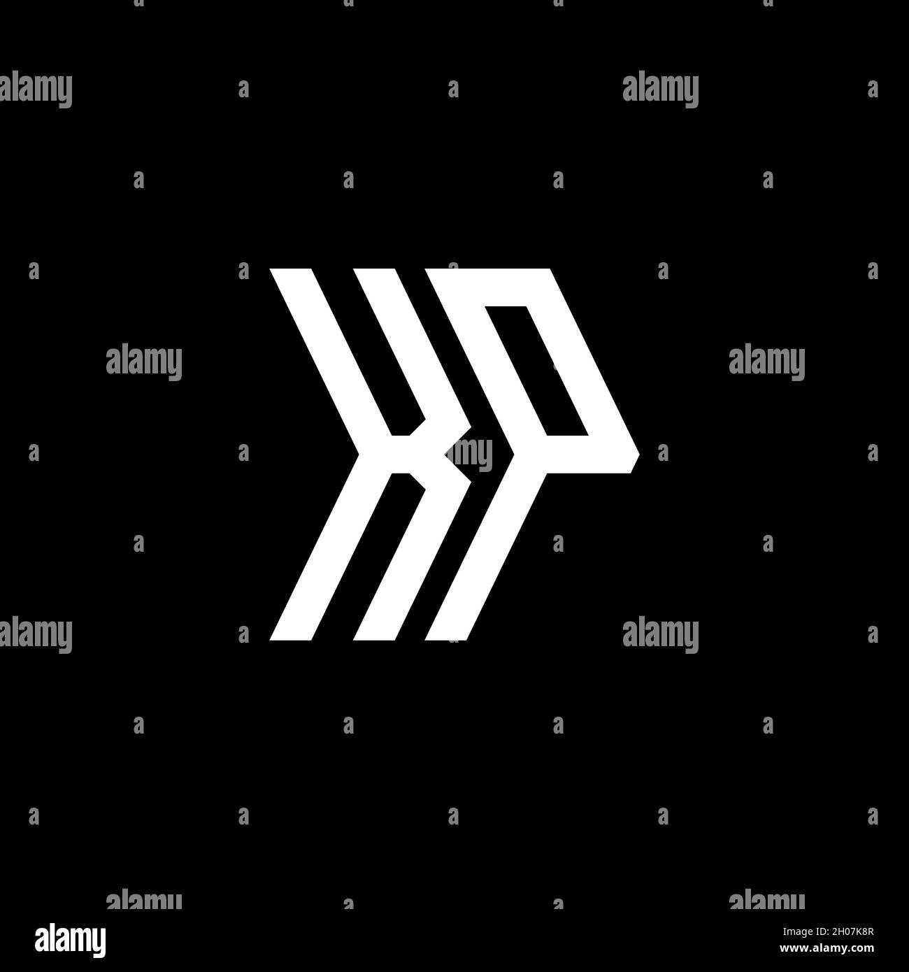 KP Monogram geometric shape style template. Monogram initial design ...