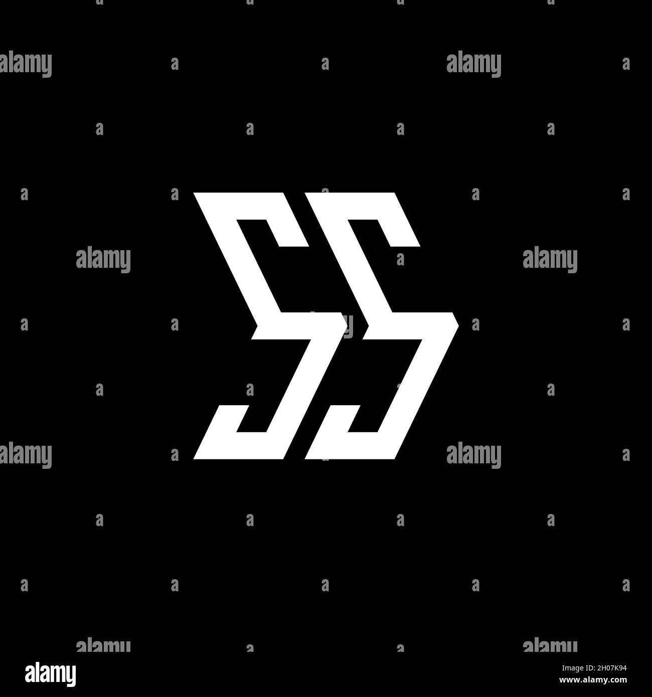 SS Monogram geometric shape style template. Monogram initial design ...