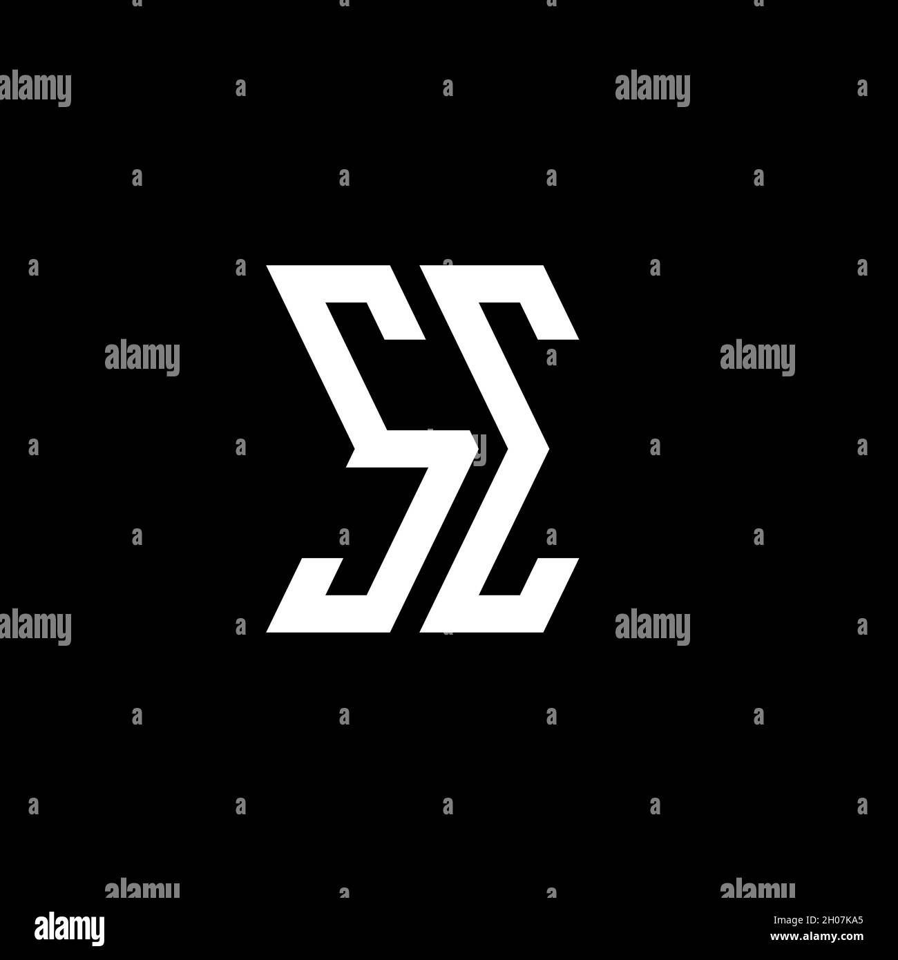 SC Monogram geometric shape style template. Monogram initial design ...