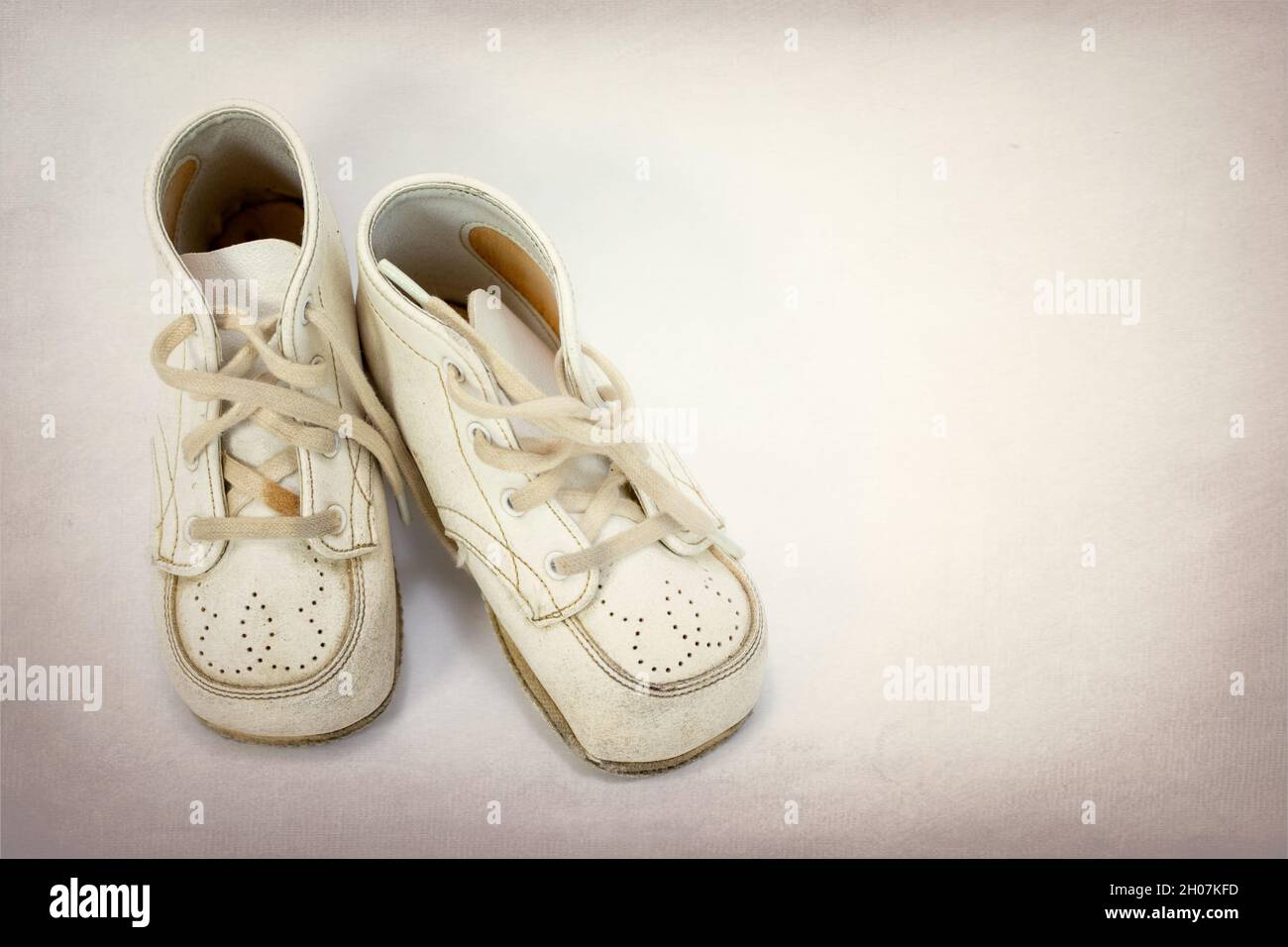 Pair of Vintage Leather Baby Shoes Stock Photo - Alamy