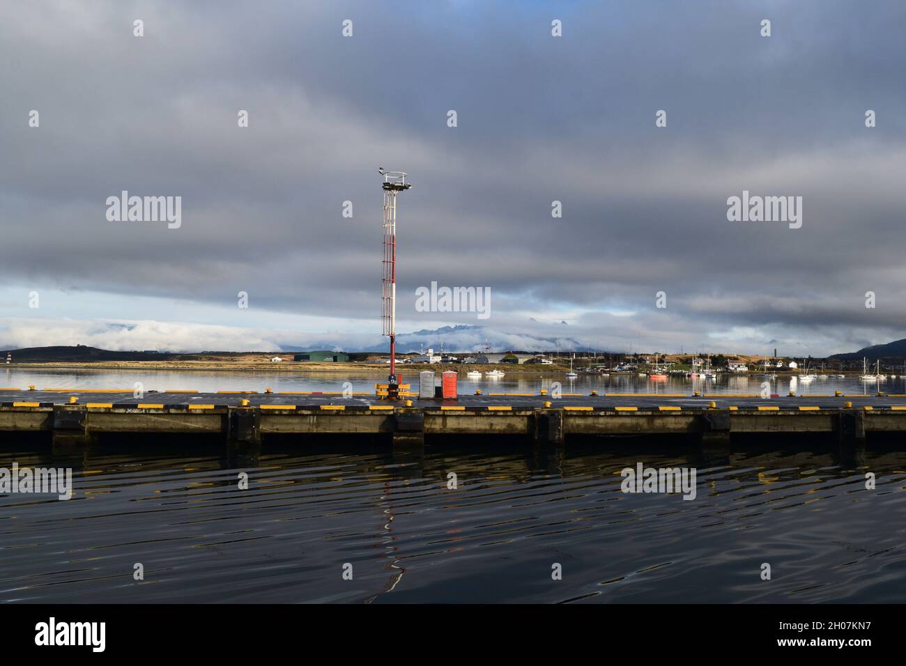 The port of Ushuaia, on the Beagle Channel, on the extreme southern tip ...