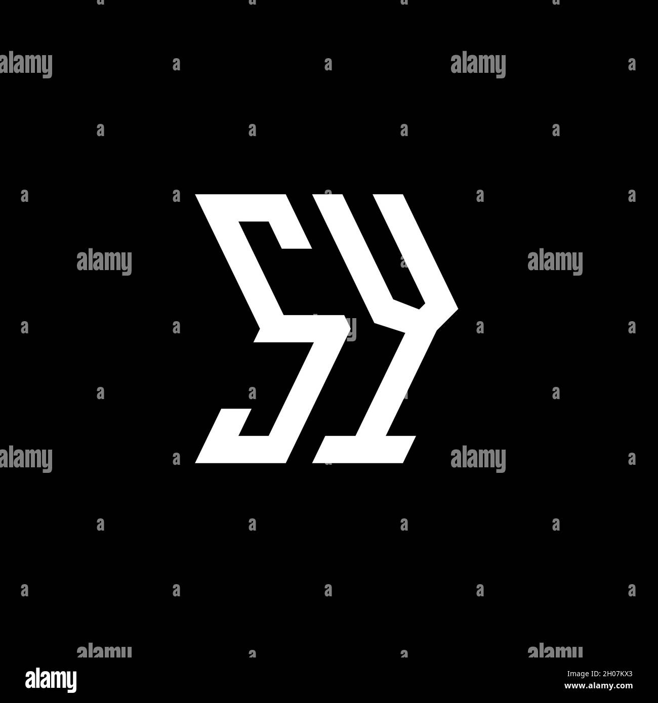 SY Monogram geometric shape style template. Monogram initial design ...