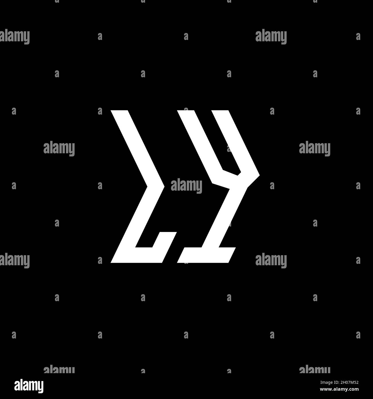 LY Monogram geometric shape style template. Monogram initial design vector on isolated ...