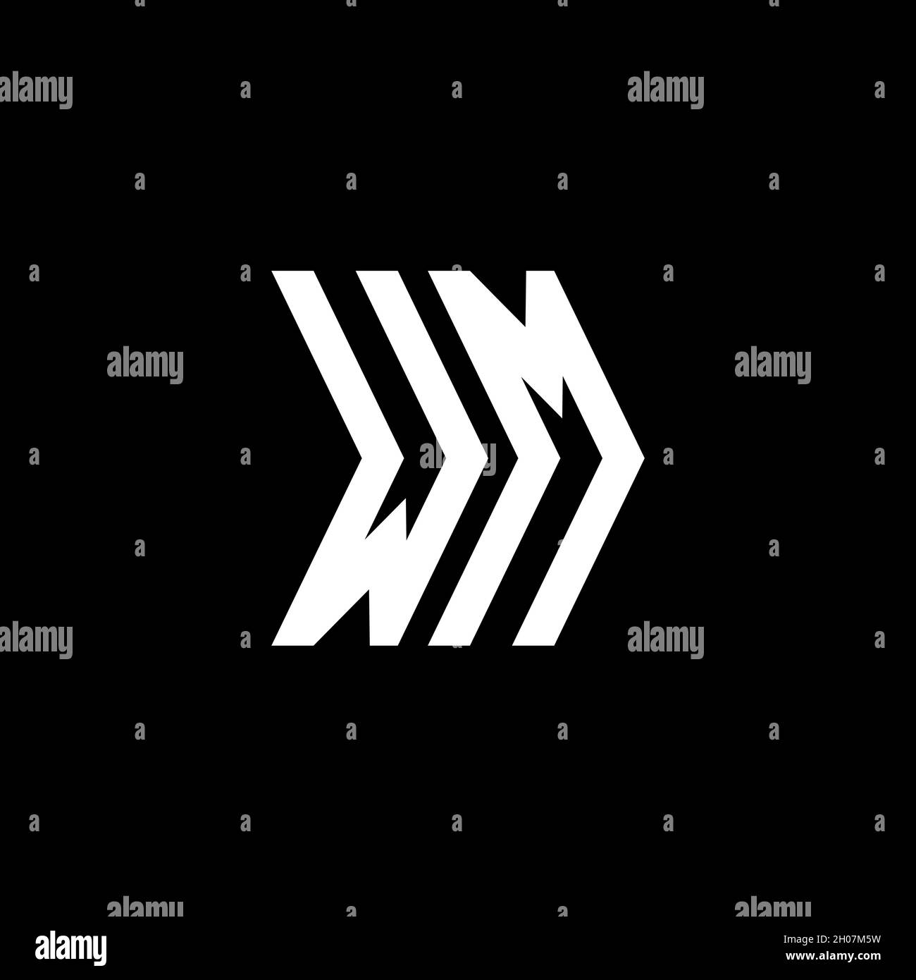 WM Monogram geometric shape style template. Monogram initial design ...