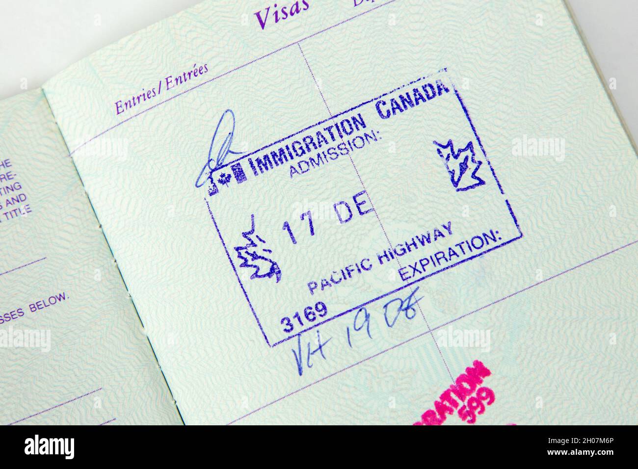 Canada passport stamp hi-res stock photography and images - Alamy