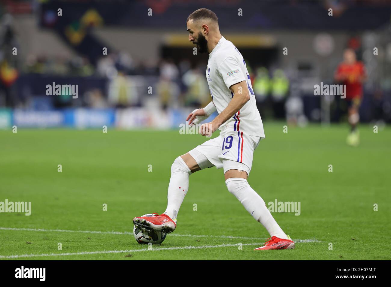 Karim Benzema of France in action during the UEFA Nations League Finals ...