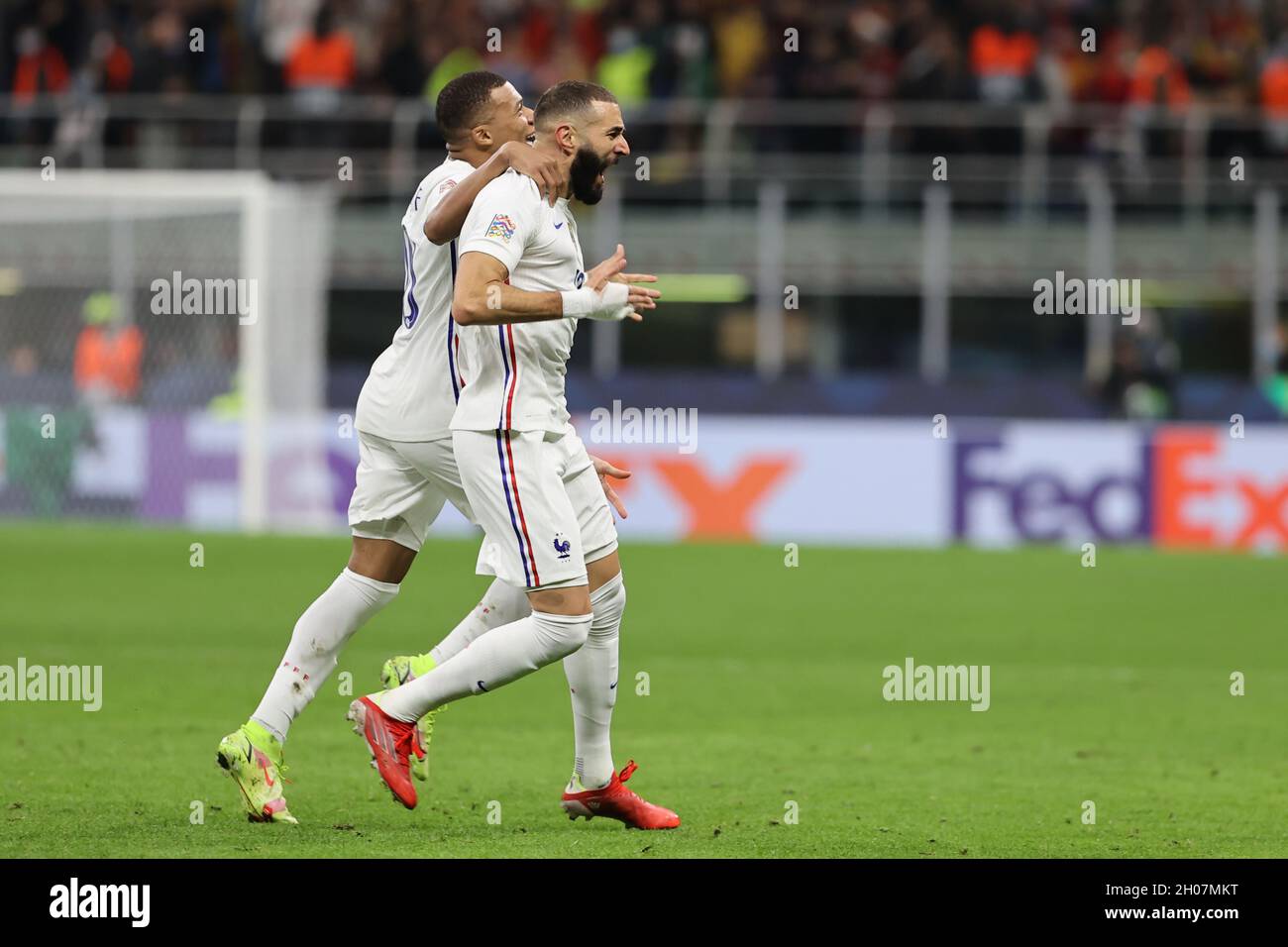 Karim Benzema of France celebrates after scoring a goal during the UEFA ...