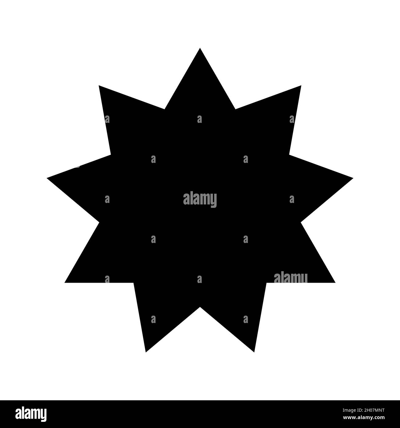 Bahai star. Black Bahai symbol. Religious symbol of Bahaism. Vector ...