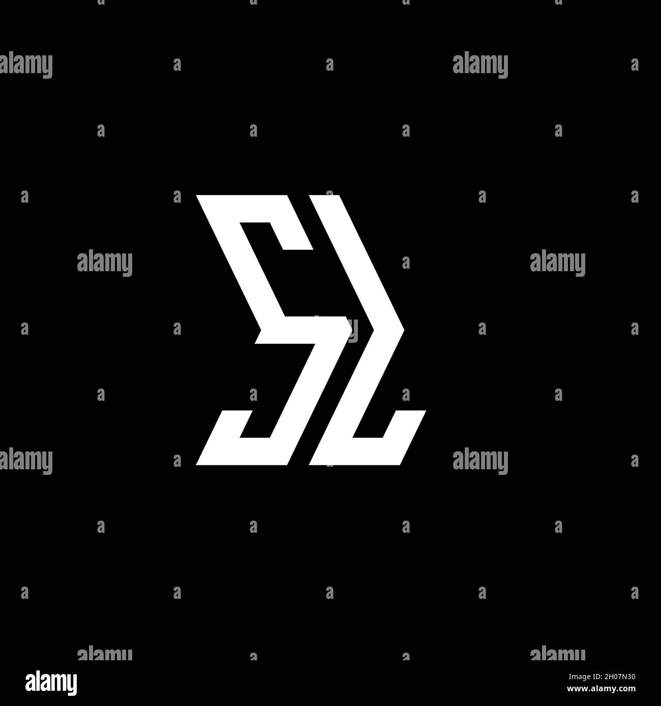 SL Monogram geometric shape style template. Monogram initial design ...