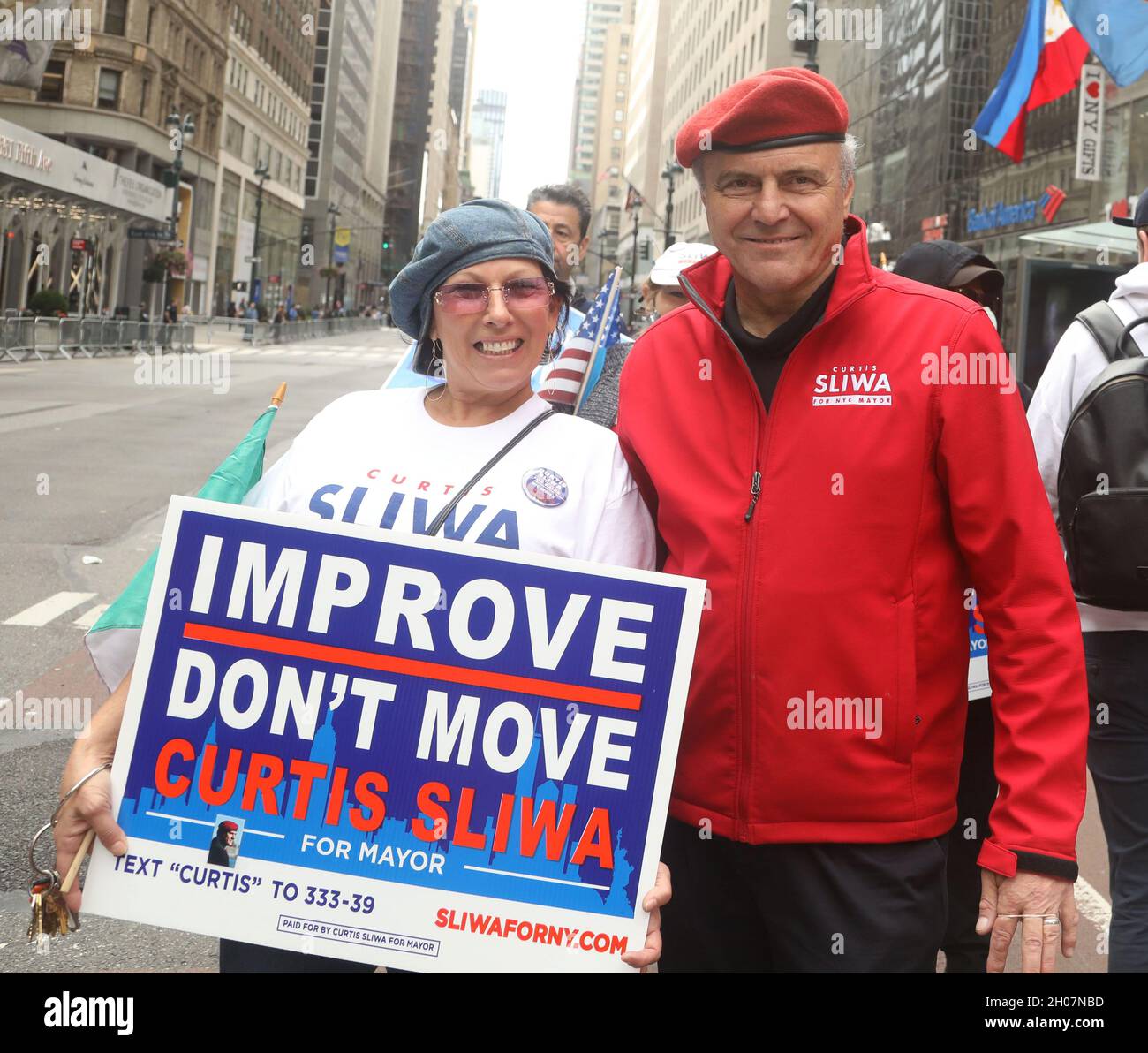 New York, New York, USA. 11th Oct, 2021. Republican New York Mayor candidate CURTIS SLIWA ...