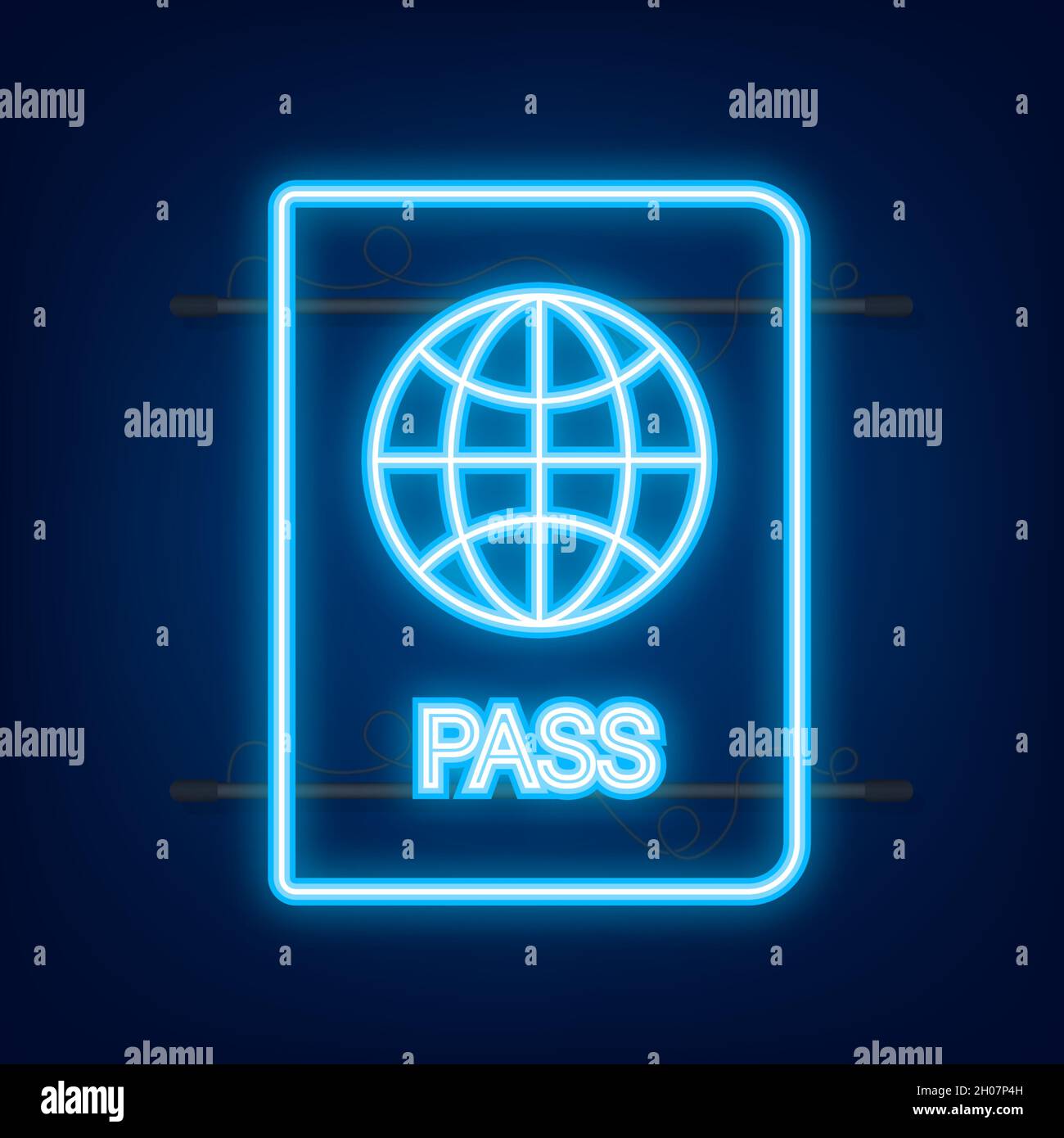 International Passport Line Icon Visa Document Arrival Customs