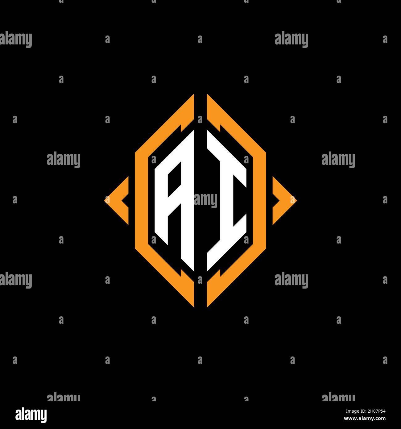 AI Monogram geometric shape style template. Monogram initial design vector on isolated ...