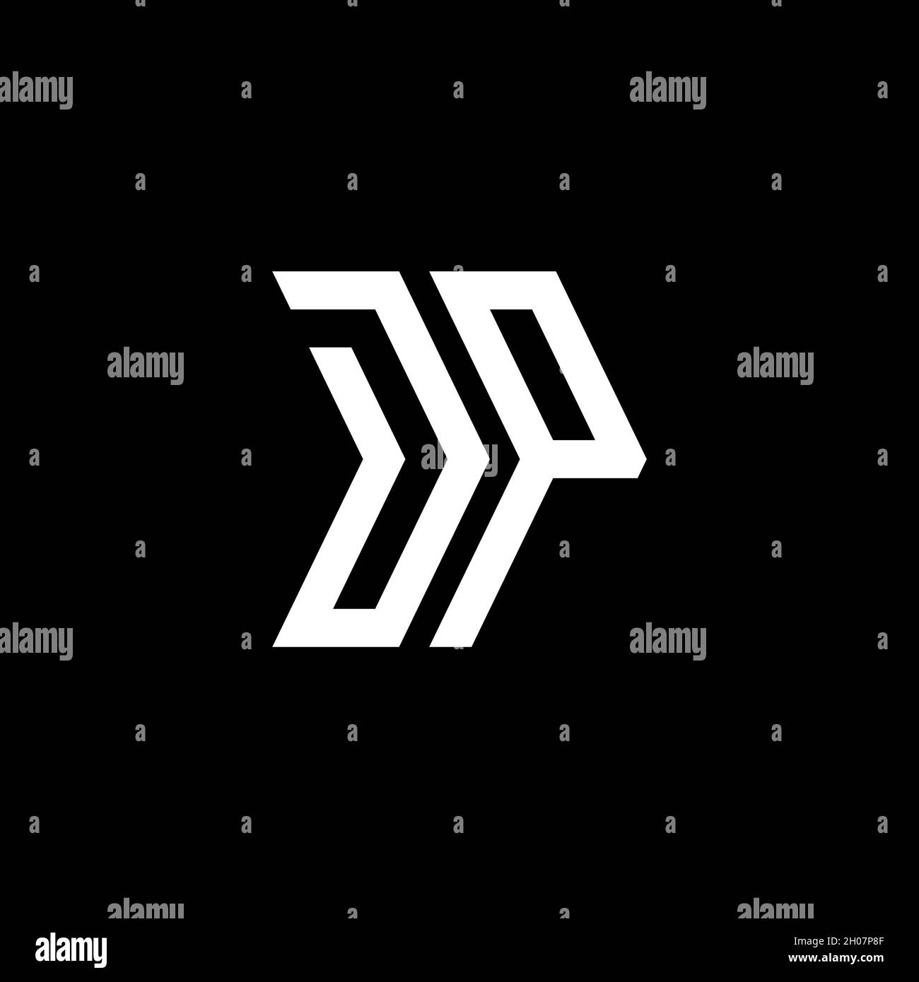 DP Monogram geometric shape style template. Monogram initial design ...