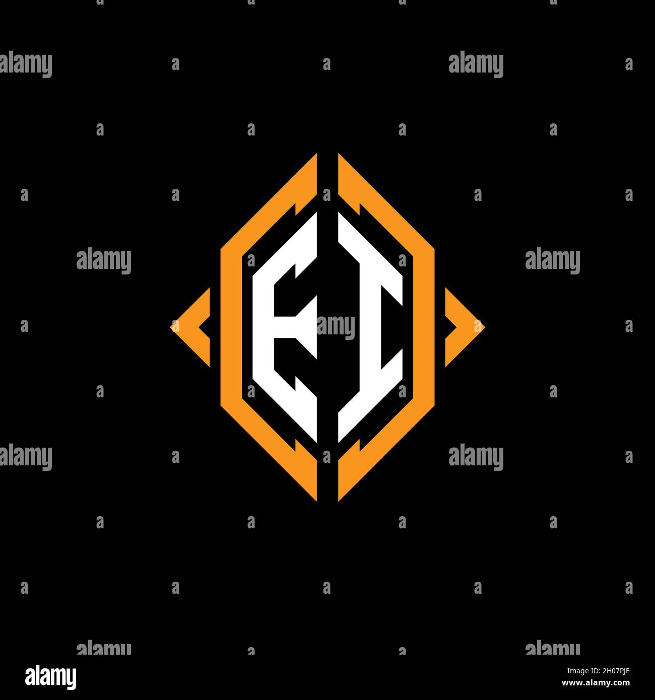 EM Monogram geometric shape style template. Monogram initial design vector on isolated ...