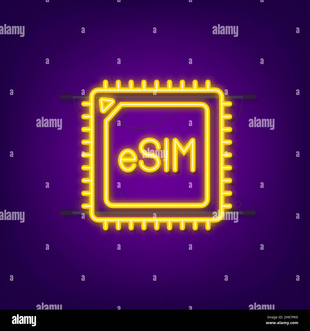 eSIM Embedded SIM card icon symbol concept. new chip mobile cellular ...