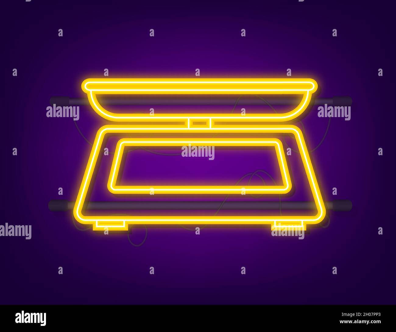 Scales icon. Neon icon. Libra isolated on white background. Vector ...