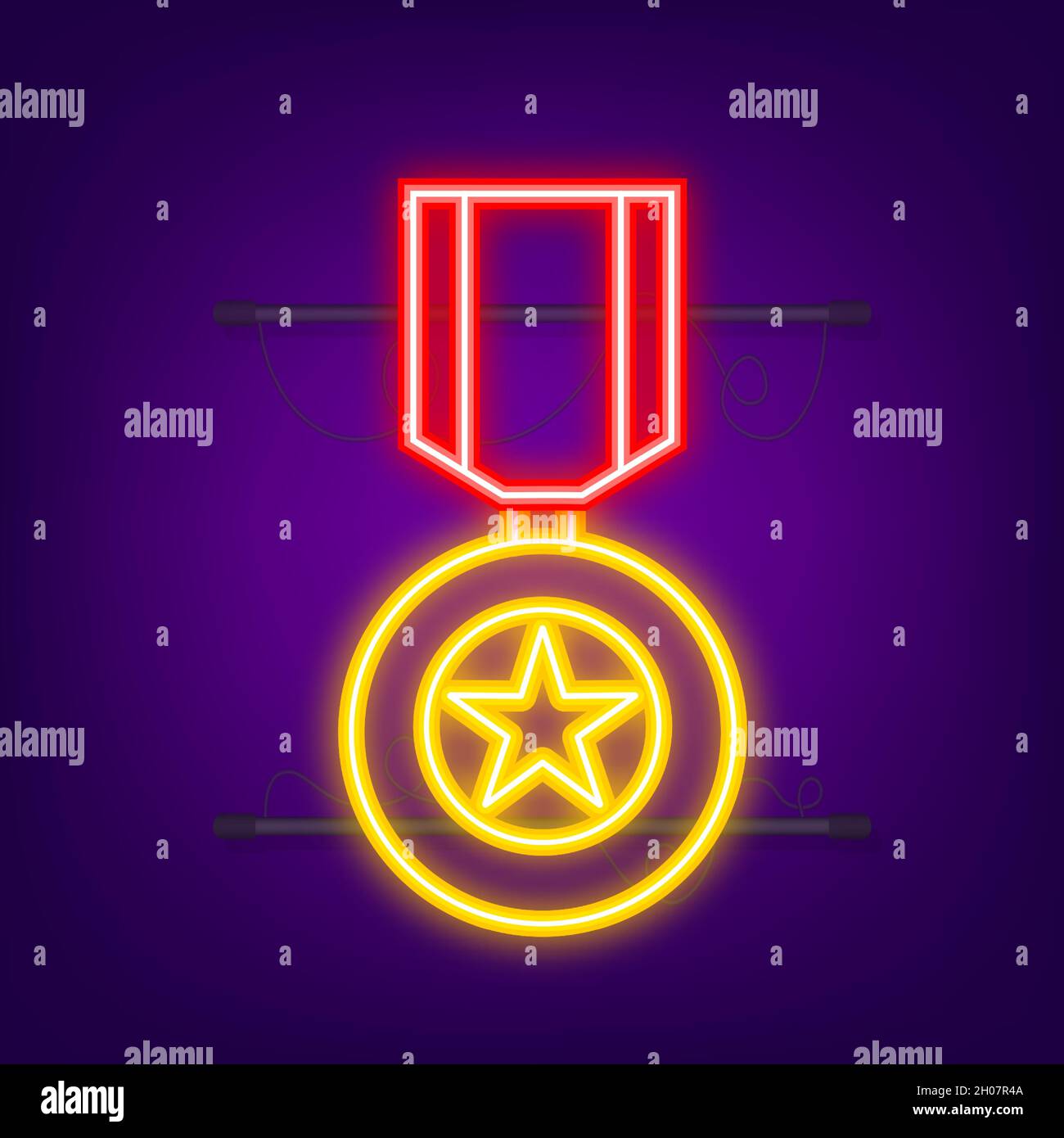 Hero of the Soviet Union gold star award. Neon icon. Motion graphics ...