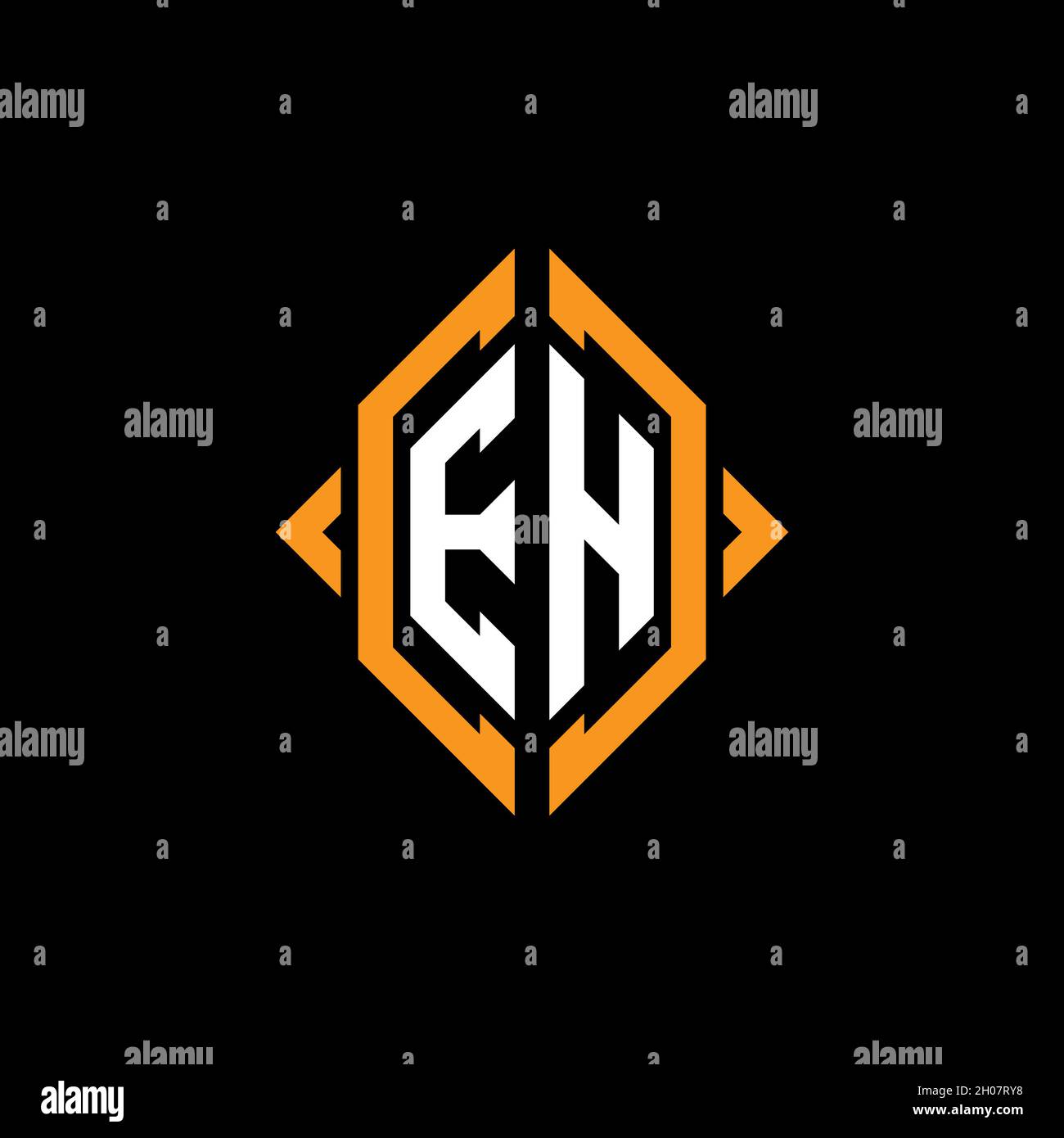 EL Monogram geometric shape style template. Monogram initial design vector on isolated ...