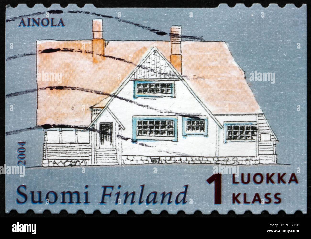 FINLAND - CIRCA 2004: a stamp printed in Finland shows Sibelius' House ...