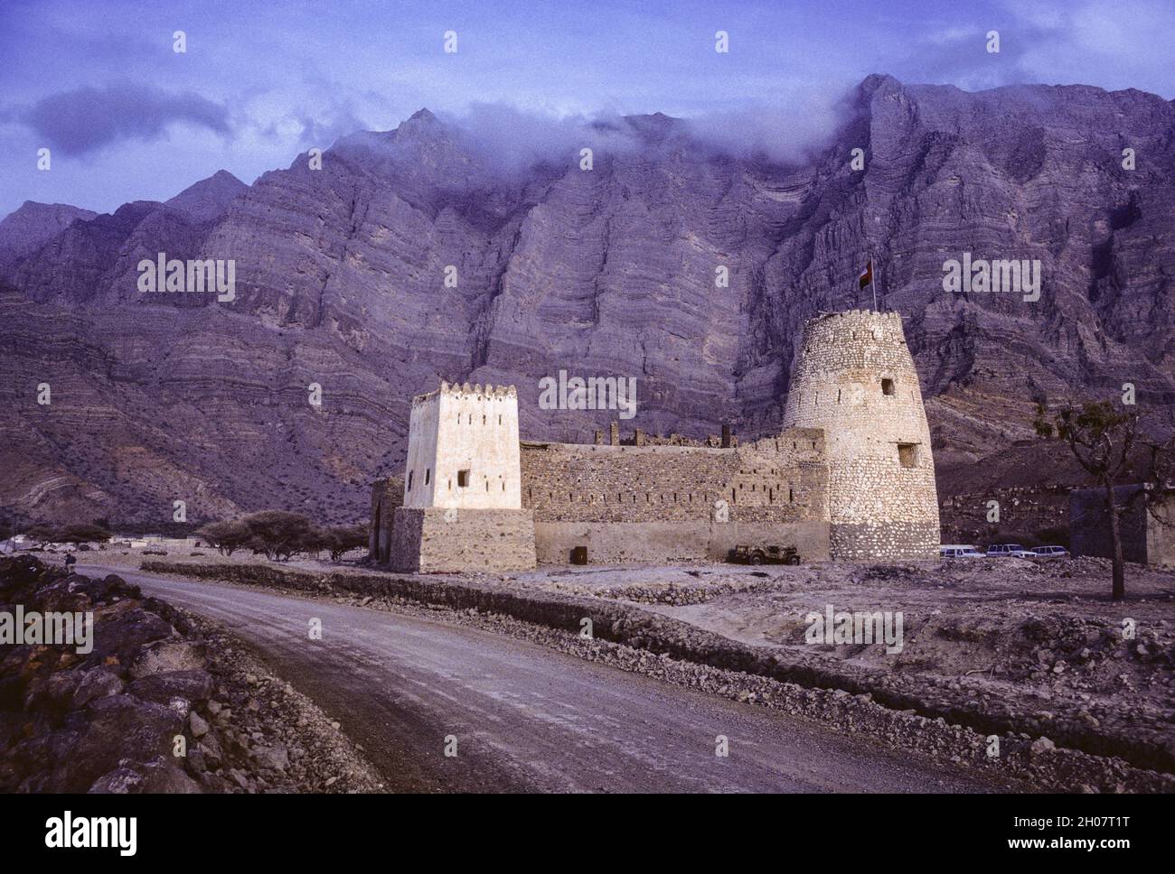 Bukha, Oman. Bukha Fort in 1985, prior to restoration Stock Photo - Alamy