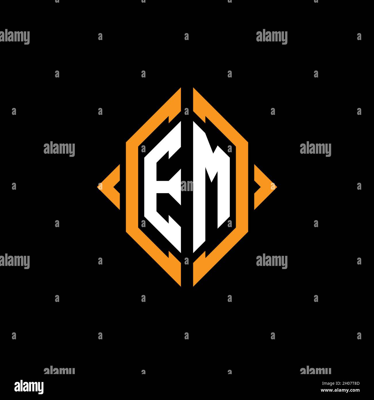 EM Monogram geometric shape style template. Monogram initial design vector on isolated ...
