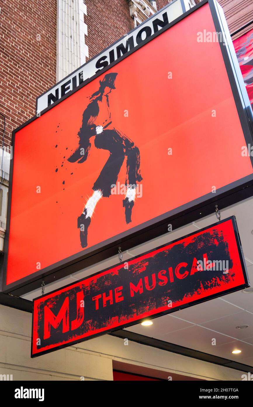 "MJ the Musical" marquee at the, Neil Simon Theater, Times Square, NYC ...