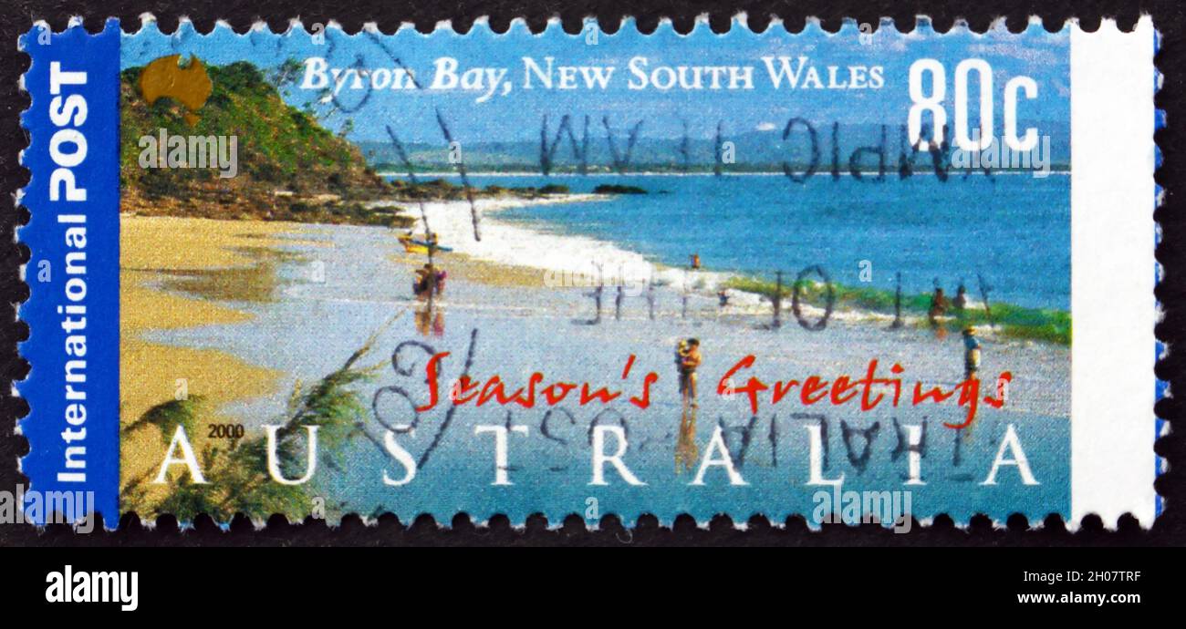 AUSTRALIA - CIRCA 2000: a stamp printed in Australia shows Byron Bay ...