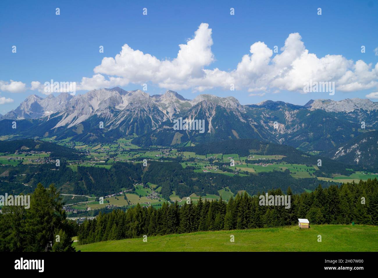 beautiful alpine landscape of the Schladming-Dachstein region in ...