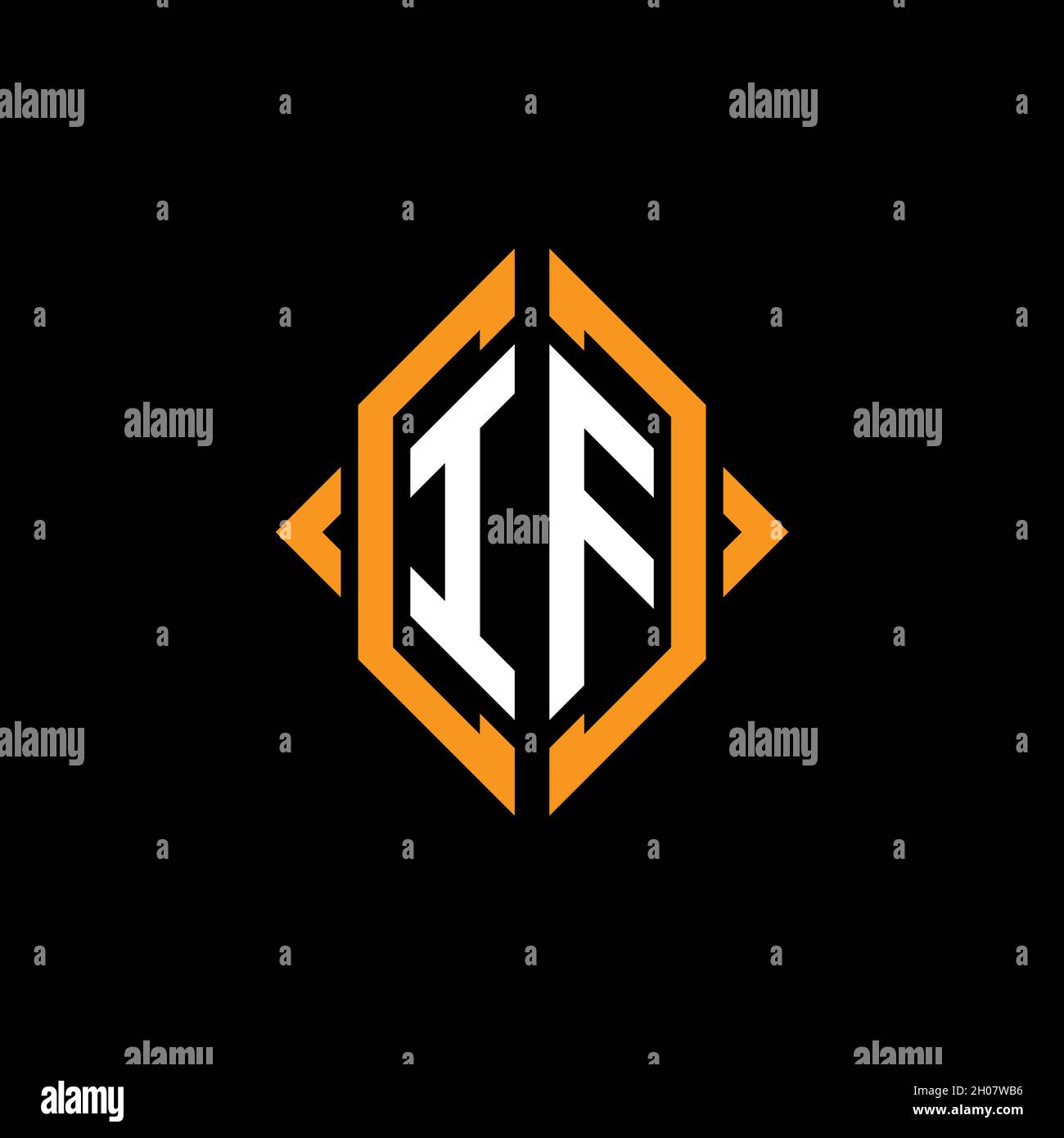 IF Monogram geometric shape style template. Monogram initial design ...