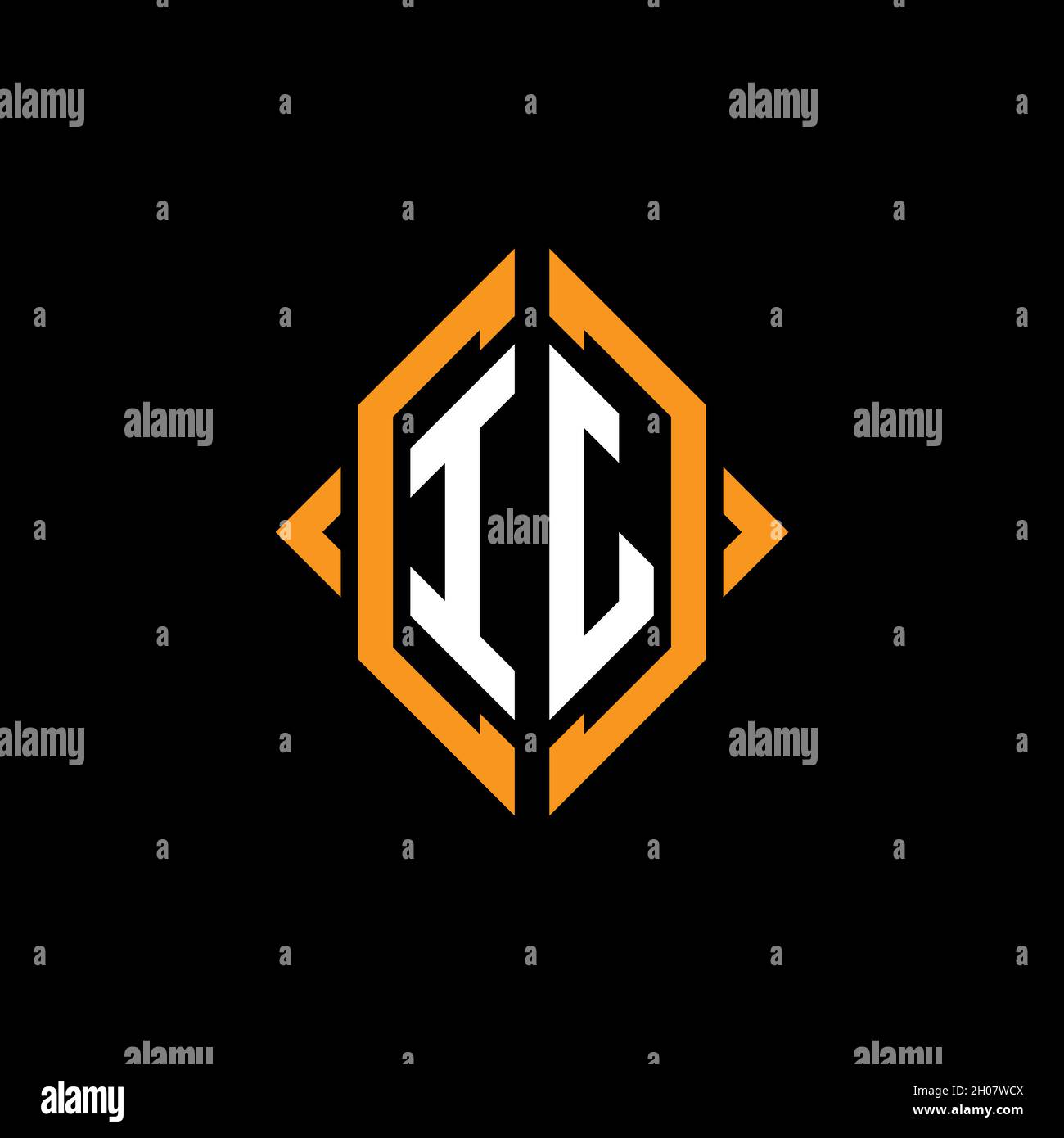 IJ Monogram geometric shape style template. Monogram initial design ...