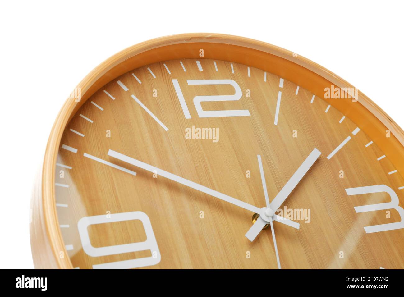 Big clock on white background. Time change concept Stock Photo - Alamy